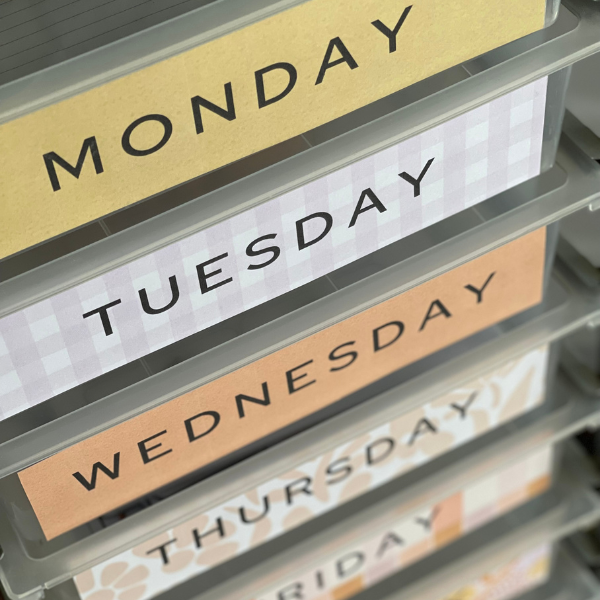 SUNNY DAZE Teacher Trolley 10-Drawer Labels | Retro Class Decor ...