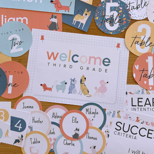 DOG DAYS Classroom Labels + Signs Pack - classroom HQ
