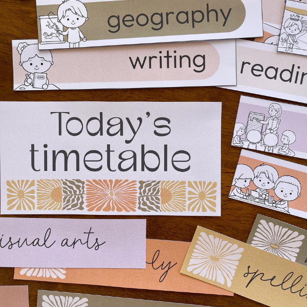 SUNNY DAZE Visual Timetable Pack - classroom HQ