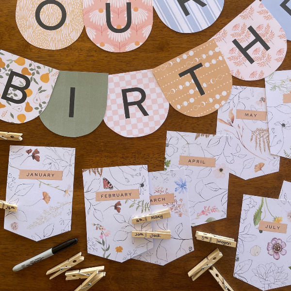 COTTAGECORE Classroom Birthday Display Pack - classroom HQ