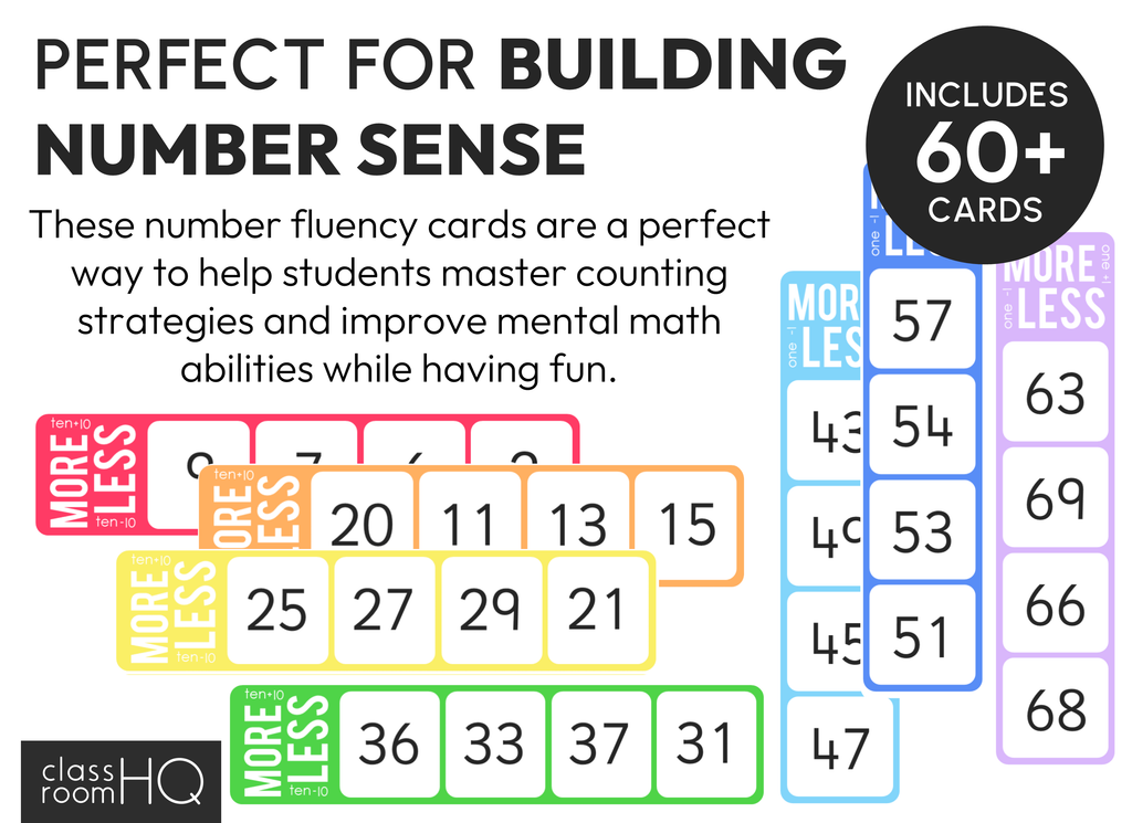 Building Number Sense - One More, One Less, Ten More, Ten Less Number ...