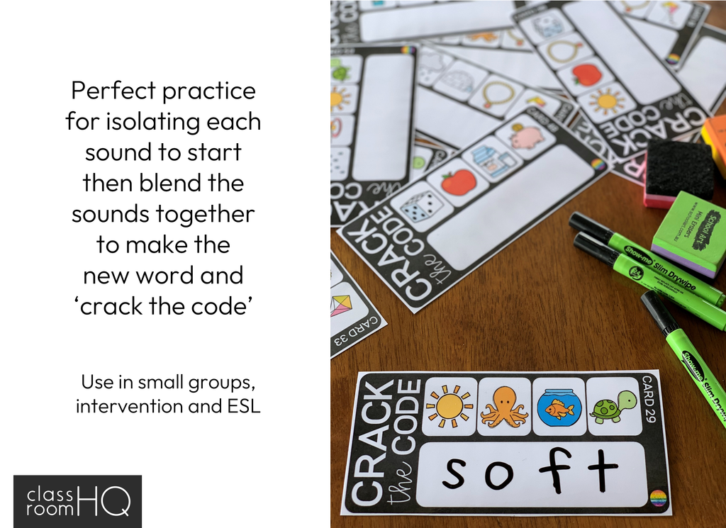 CVCC Word Crack The Code Cards - Phonemic Awareness CVCC Word Practice ...