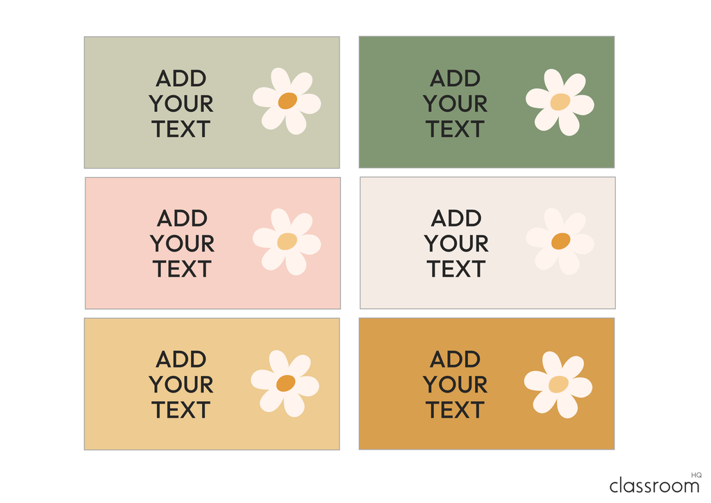 Calm Retro Daisy Editable Teacher Toolbox Labels HAZY DAISY Classroom ...