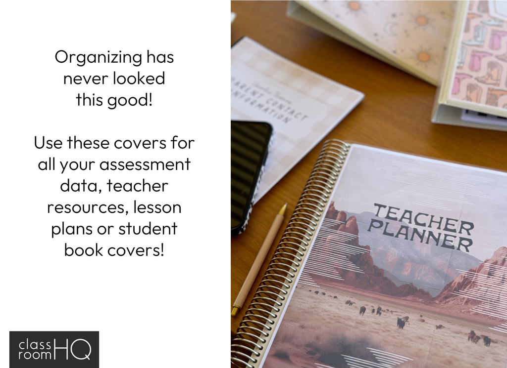 Editable Binder Covers and Spines & Student Book Covers Western Theme ...