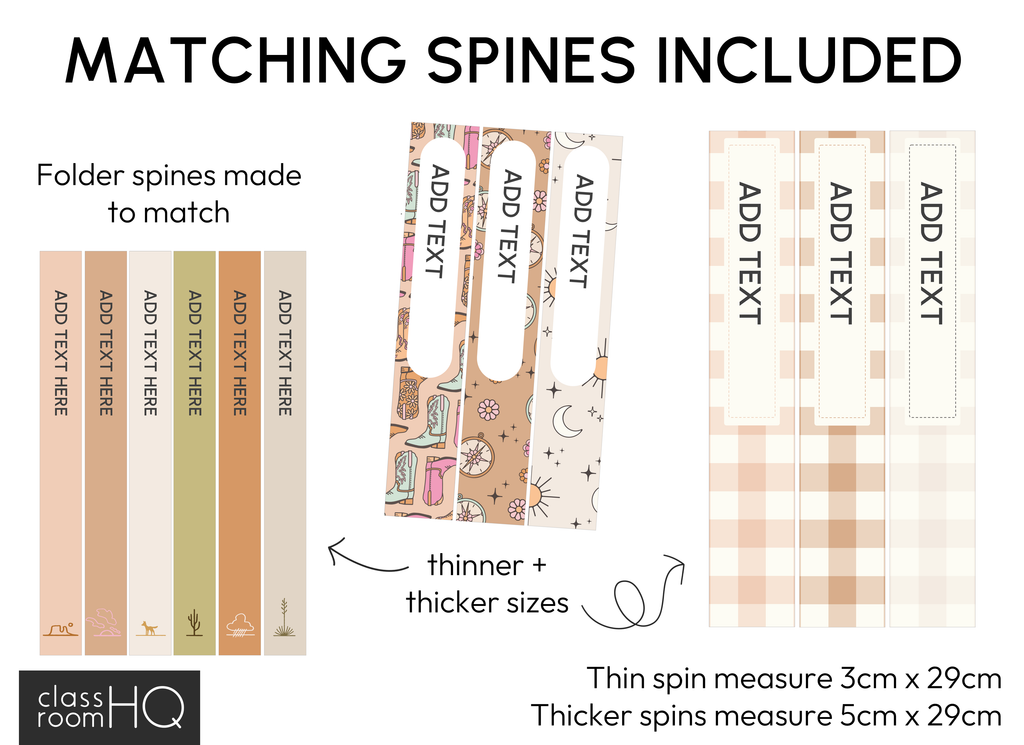 Editable Binder Covers and Spines & Student Book Covers Western Theme ...