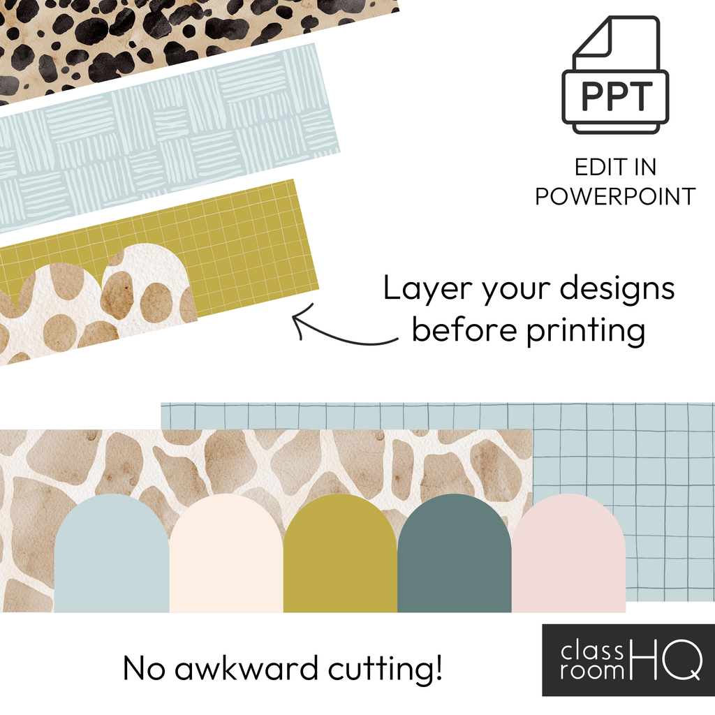 Editable Bulletin Board Borders Pack Wild Animal Theme ZOO TALES ...