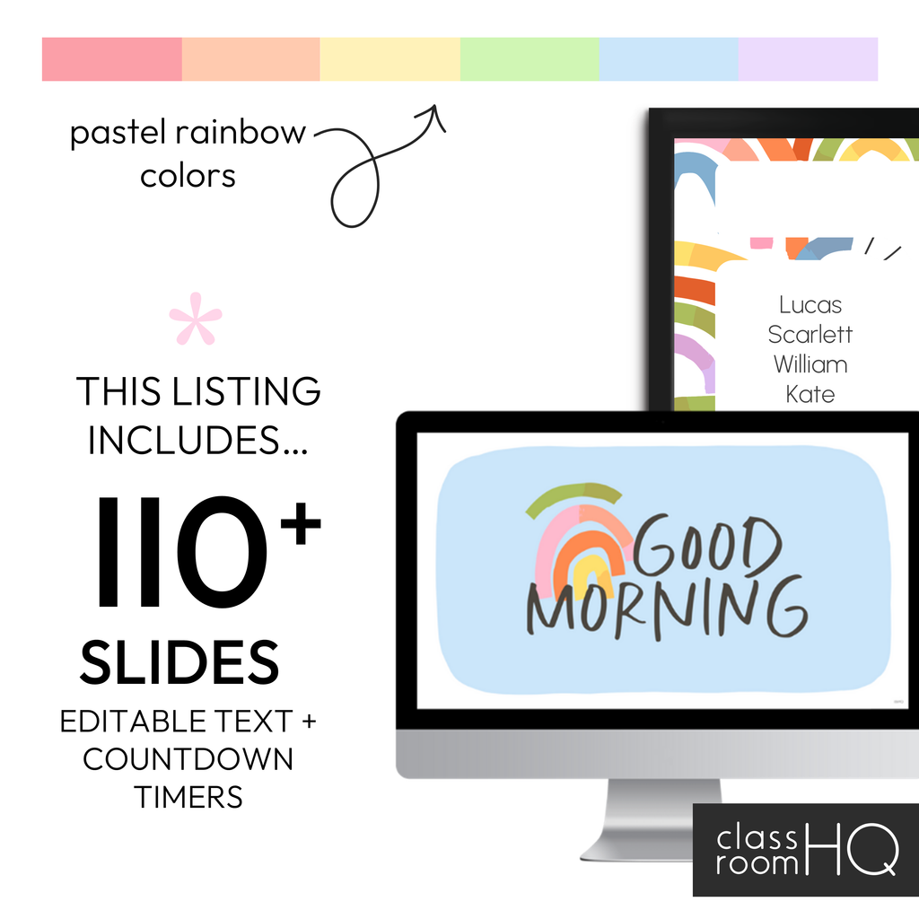 Editable Daily Classroom Slides with Timers Classroom Management ...