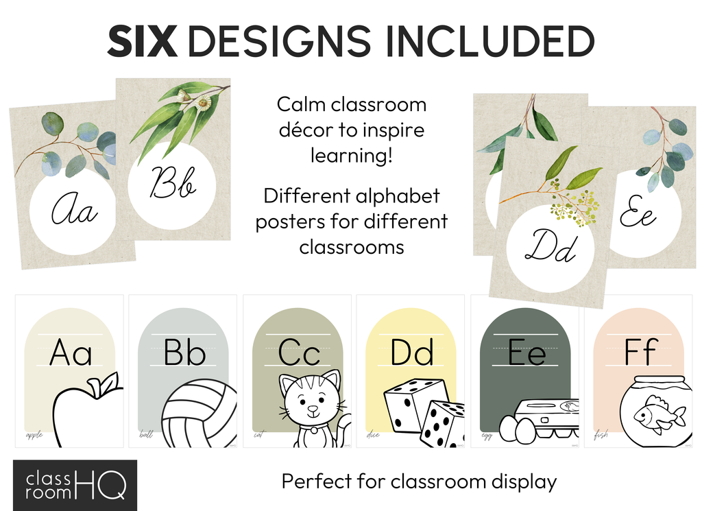 Eucalyptus Australian Theme Editable Alphabet Posters GUM LEAF ...