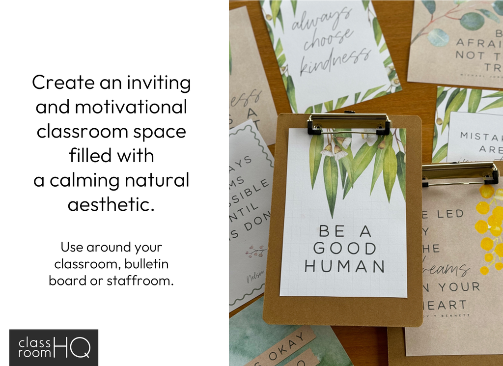 Eucalyptus Inspirational Growth Mindset Posters GUM LEAF Classroom ...