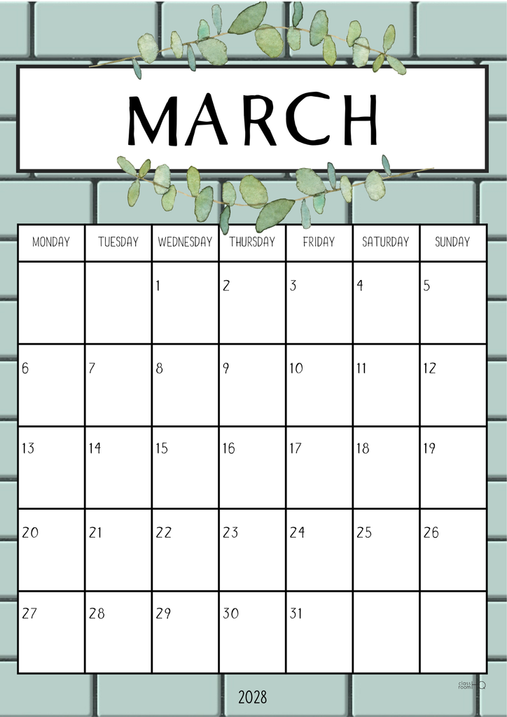 MODERN FARMHOUSE Simple Calendar