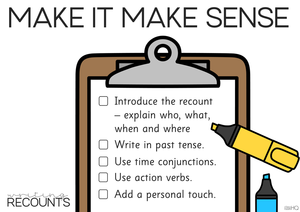 Recount Writing Posters, Slides & Templates - Checklists & Prompts for ...