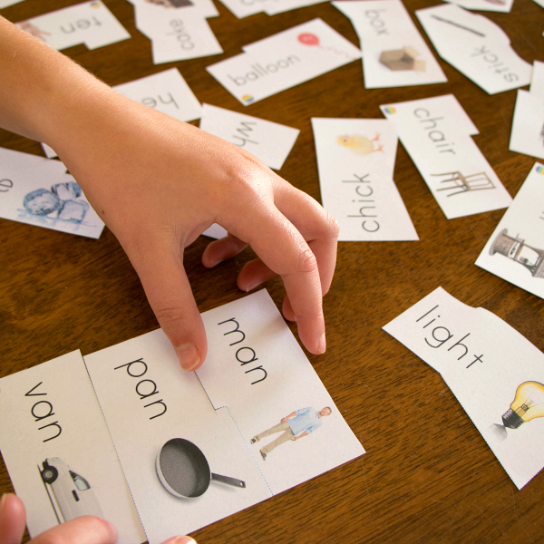 Rhyming Word 3 Part Puzzle Cards - classroom HQ