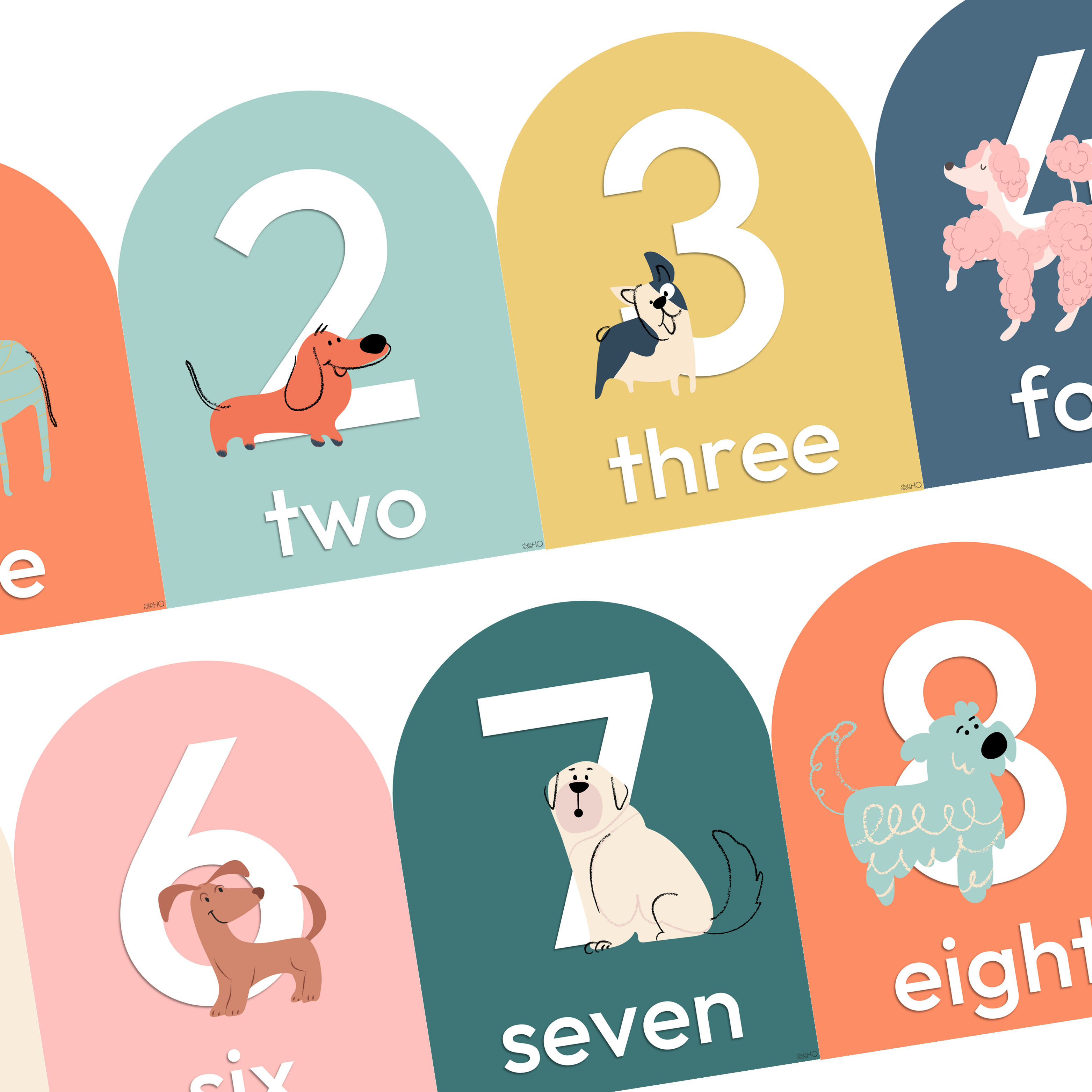 DOG DAYS Number Posters - classroom HQ