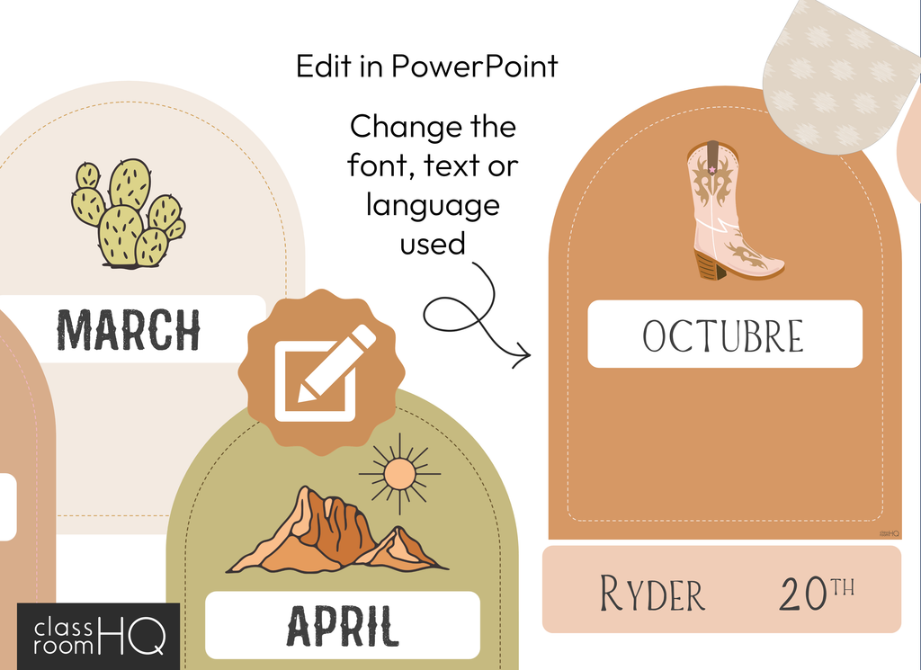 Vintage Southwestern Themed Rustic Boho Editable Bulletin Board ...