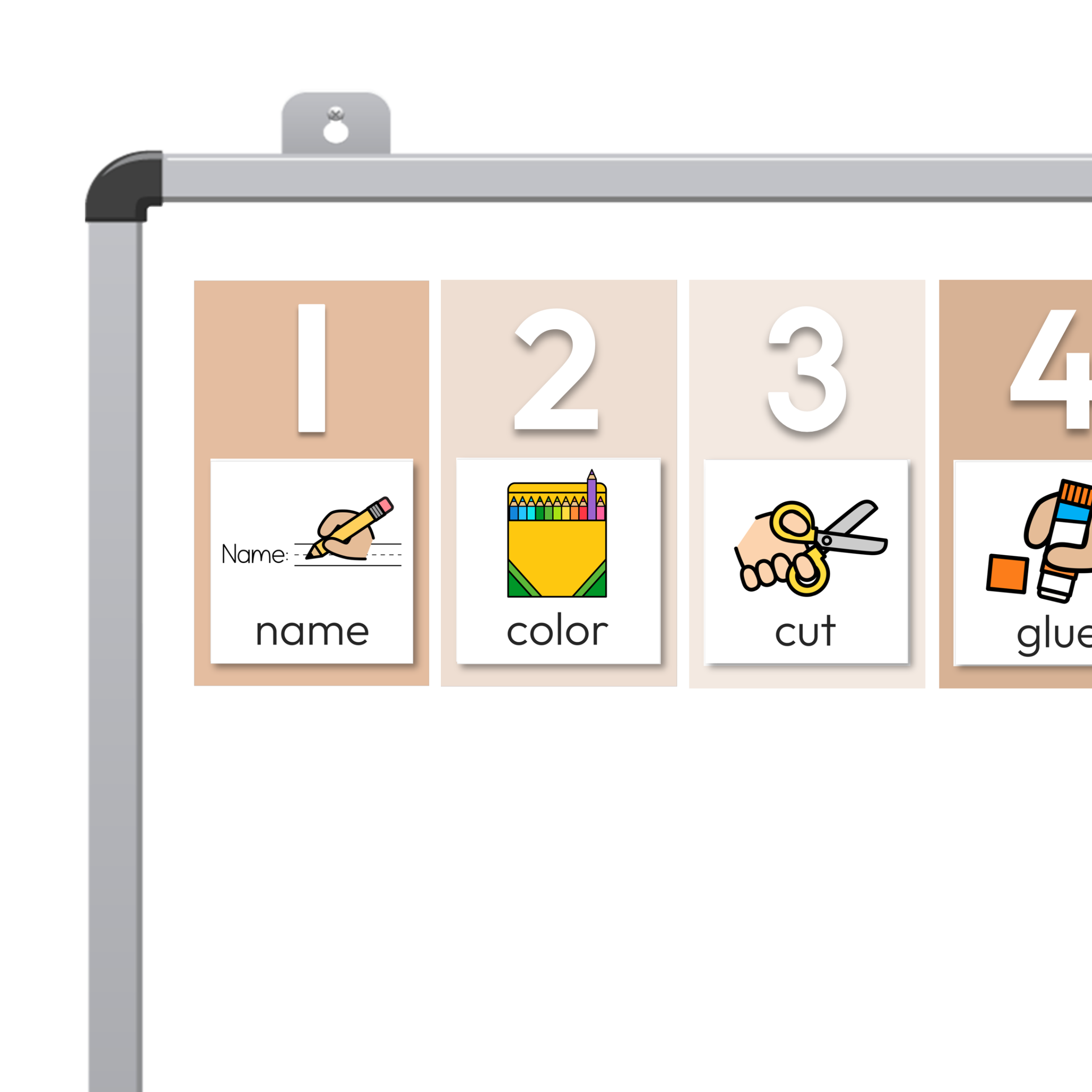 B+W NEUTRALS Classroom Management Visual Instruction Cards - classroom HQ