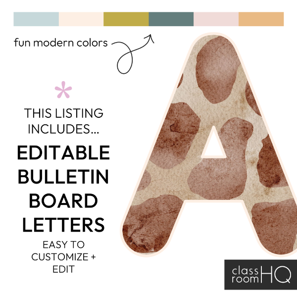 Wild Zoo Animal Theme Editable Bulletin Board Lettering Pack ZOO TALES ...