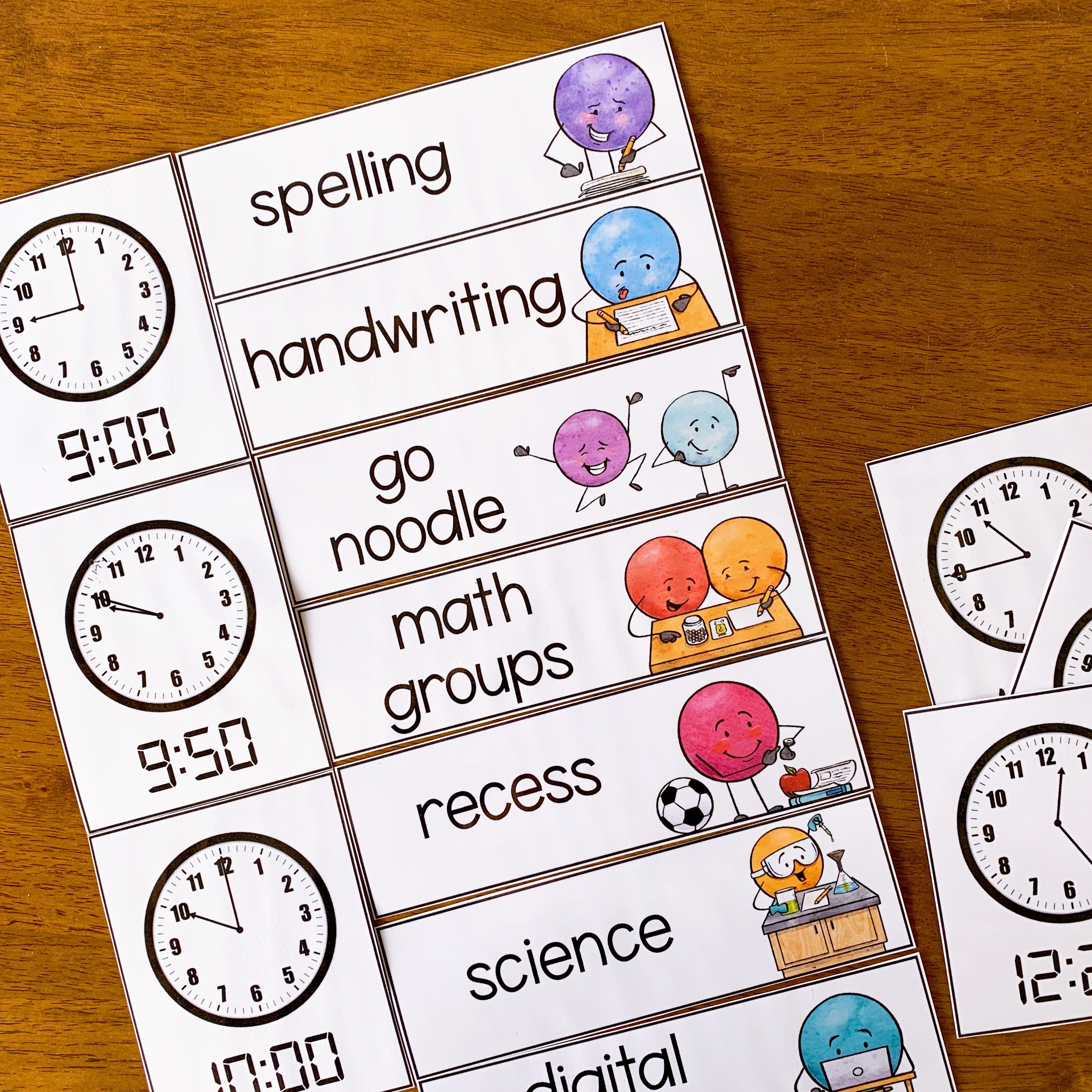 Visual Timetable Rectangular Cards - Dot Dudes Editable - classroom HQ