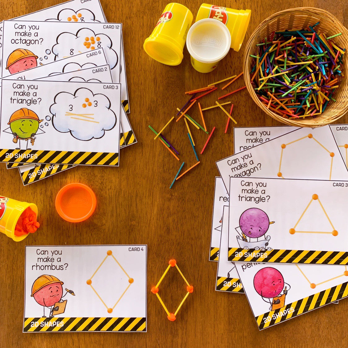 2D Shape STEM Challenge Cards - classroom HQ