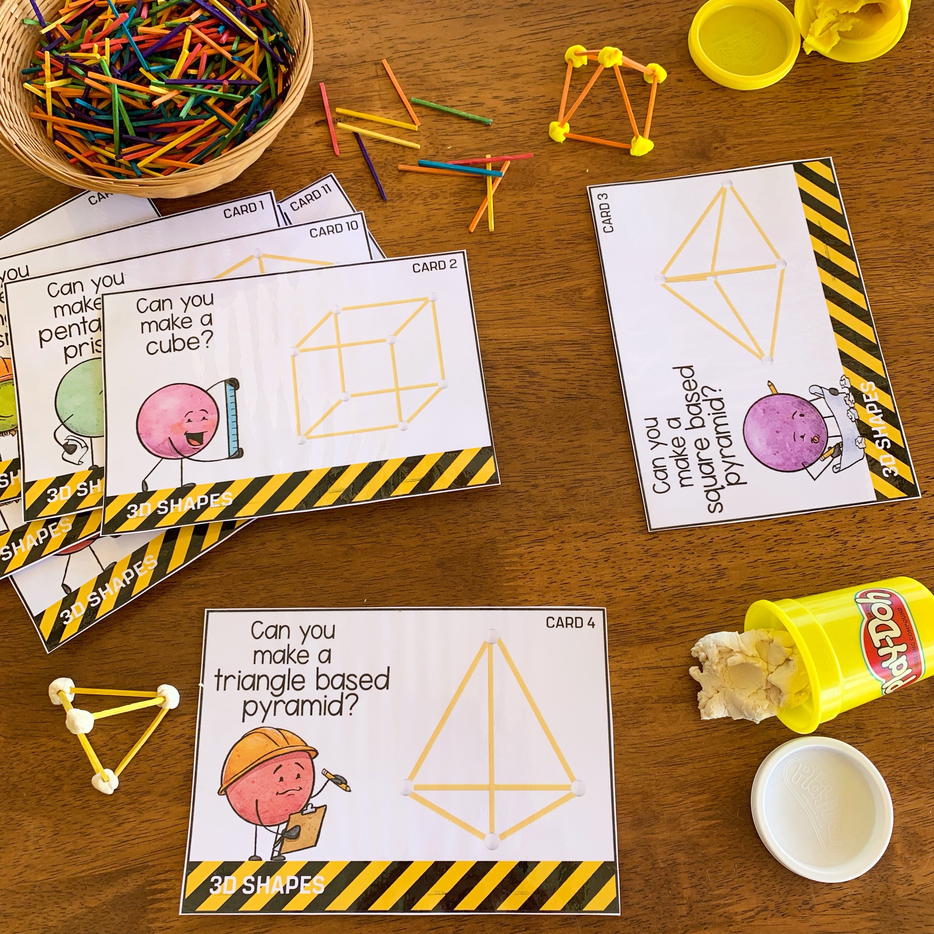 3D Shape STEM Challenge Cards - classroom HQ