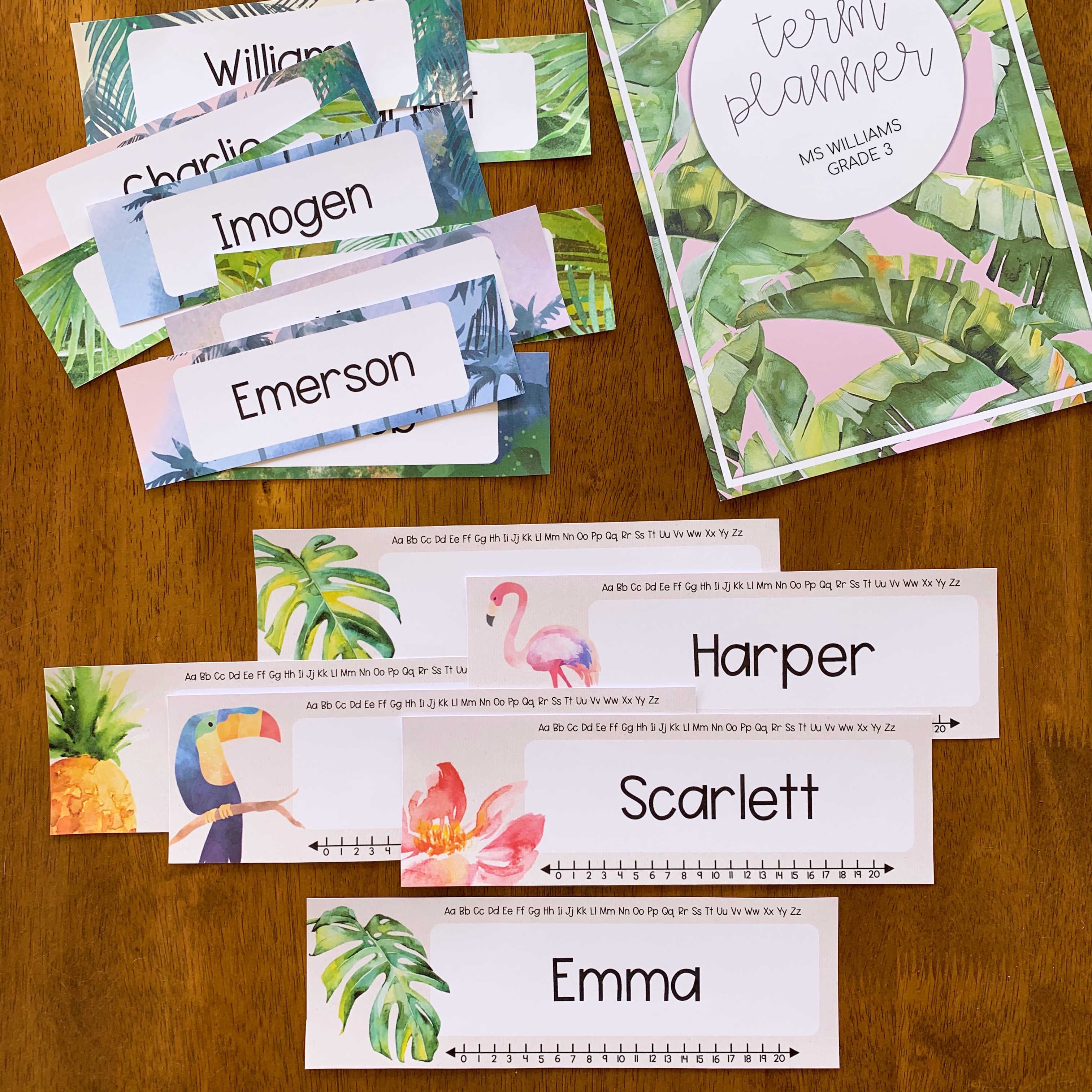 TROPICAL COAST Desk Plates - classroom HQ