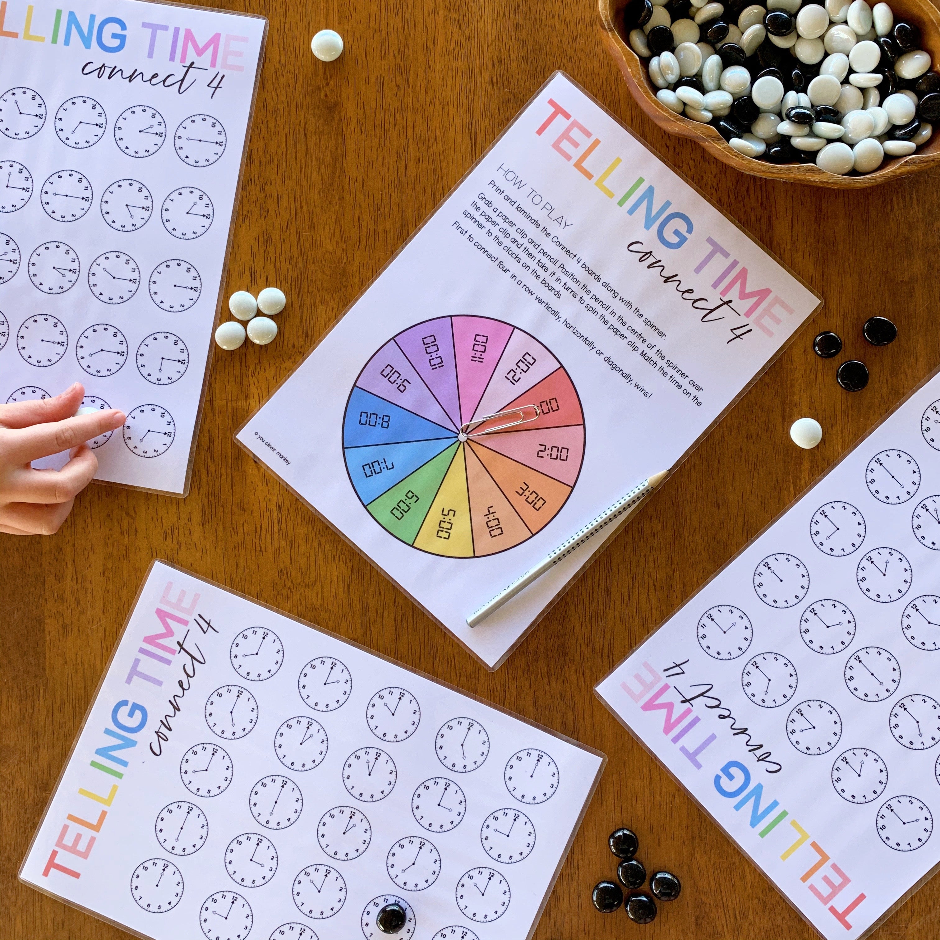 Telling Time Game - Connect 4 - classroom HQ