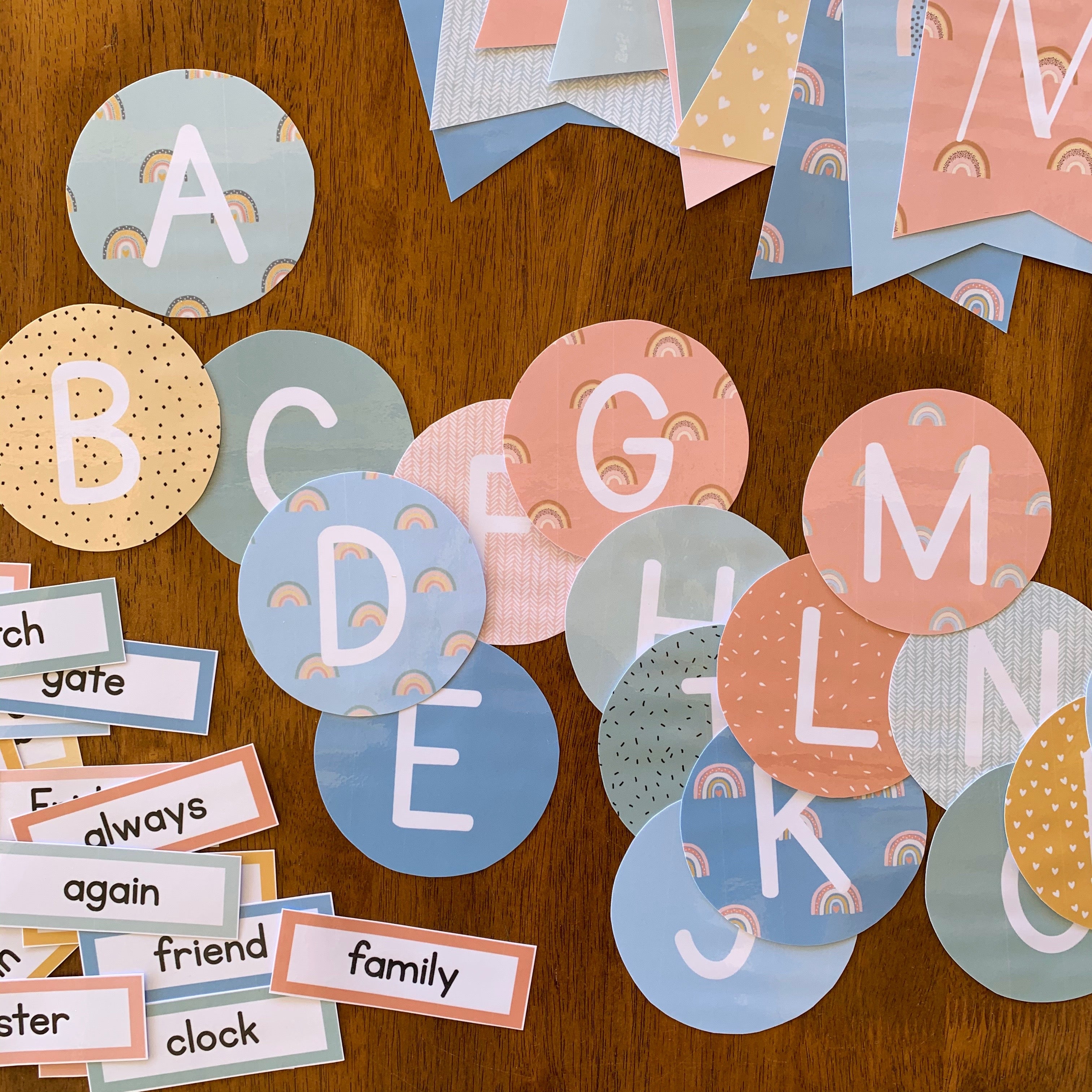 BOHO RAINBOW Word Wall Pack - classroom HQ