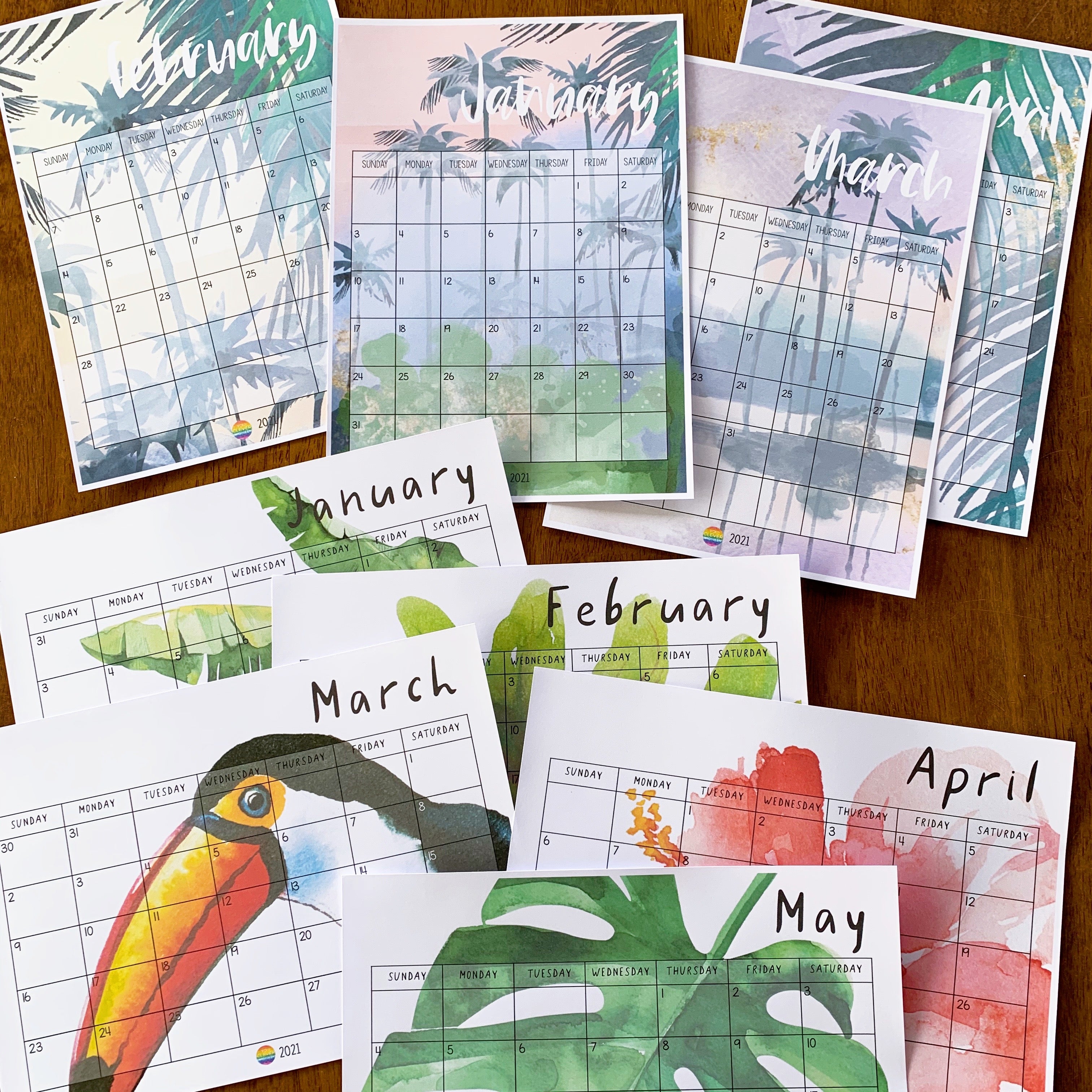 TROPICAL COAST Simple Calendar - classroom HQ