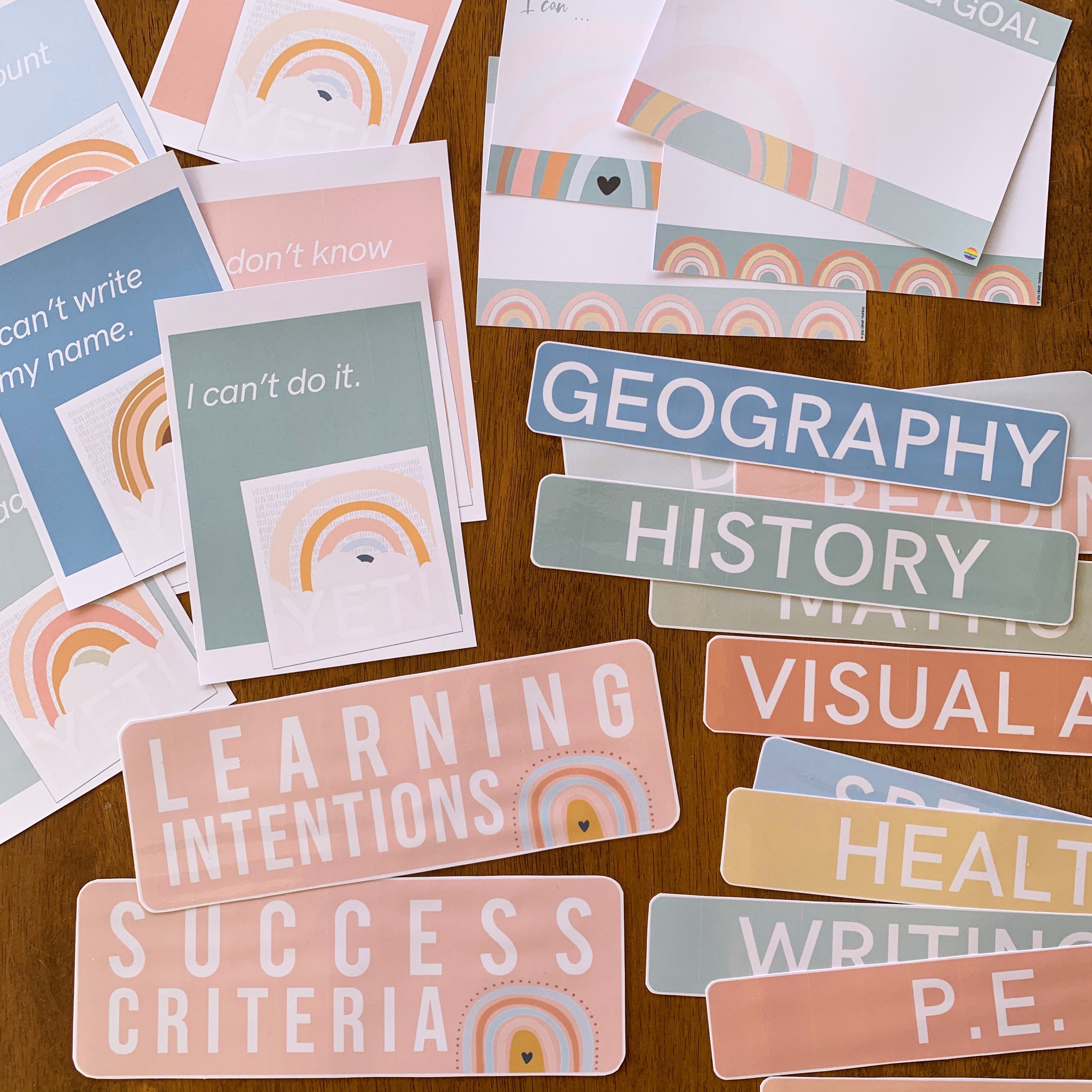 BOHO RAINBOW Visible Learning Pack - classroom HQ