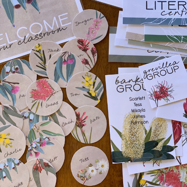 AUSSIE FLORA Classroom Labels + Signs Pack - classroom HQ