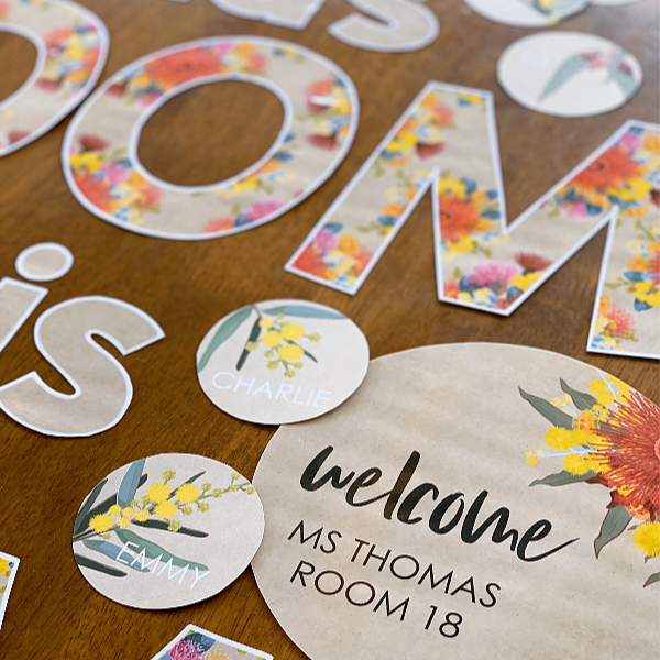 AUSSIE FLORA Classroom Door + Banner Pack - classroom HQ