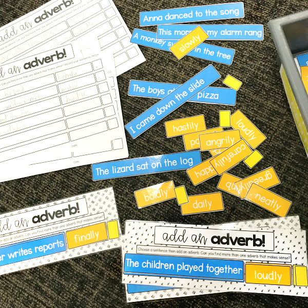 Adverb Sentence Building Activity - classroom HQ
