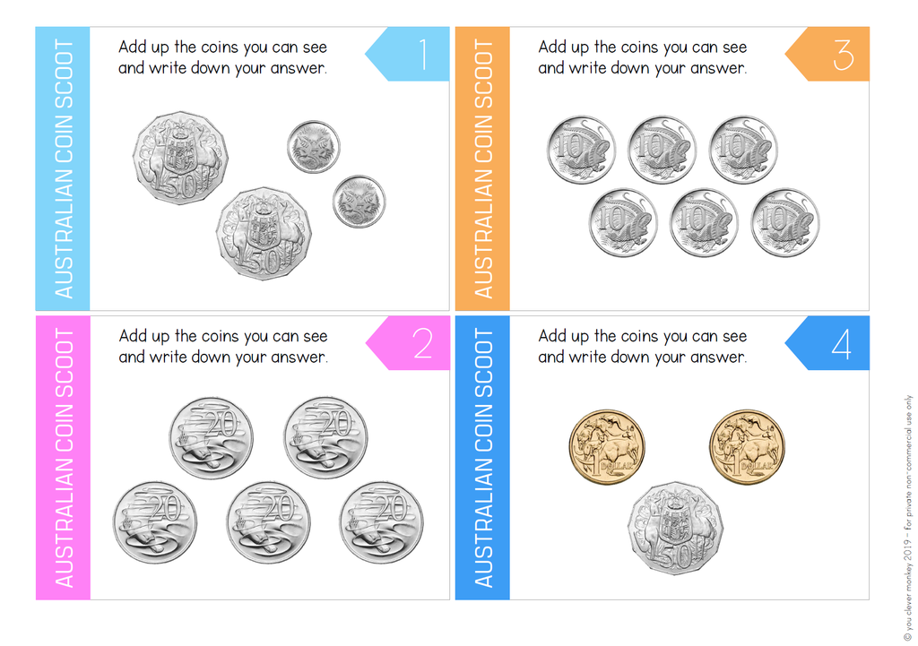 Australian Money - Coin Scoot Game - classroom HQ