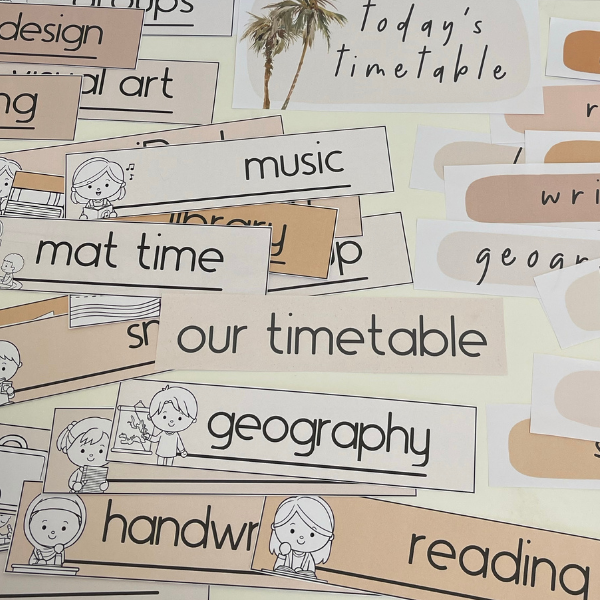 BOHO OASIS Visual Timetable - classroom HQ