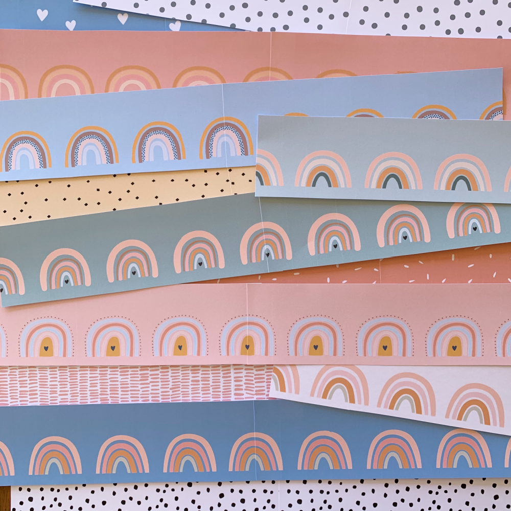 BOHO RAINBOW Classroom Borders - classroom HQ