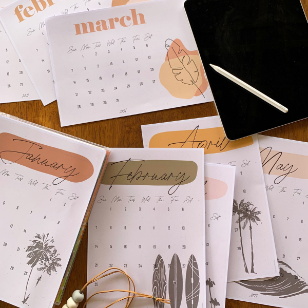 BOHO SUMMER Simple Calendar - classroom HQ