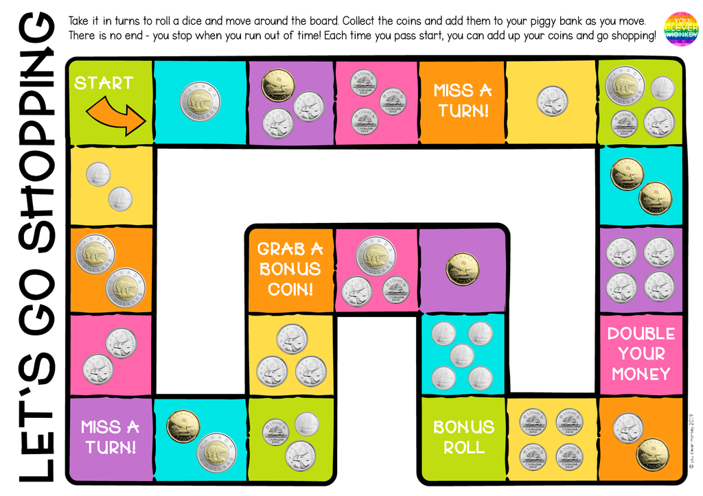 Canadian Money Shopping Game - classroom HQ