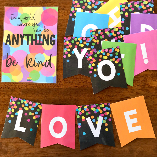 Confetti Editable Classroom Bunting - classroom HQ