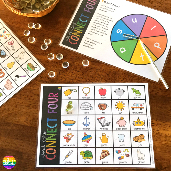 Connect Four Word Work Game - Beginning Letter Sounds - classroom HQ