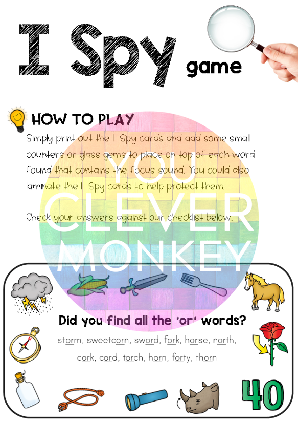 Digraph Sound Mazes + I Spy Games - Bossy 'R' Sound OR