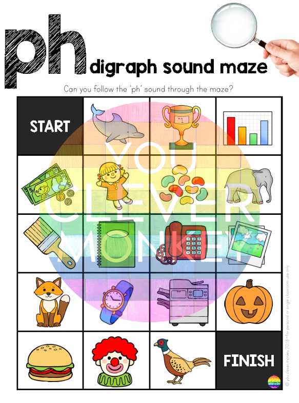 Digraph Sound Mazes + I Spy Games - PH Sound - classroom HQ