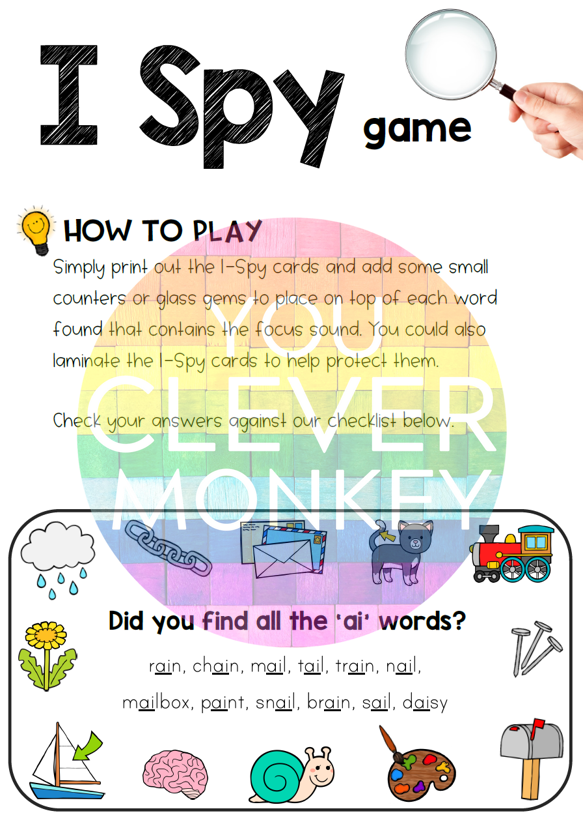 Digraph Sound Mazes + I Spy Games - AI Sound
