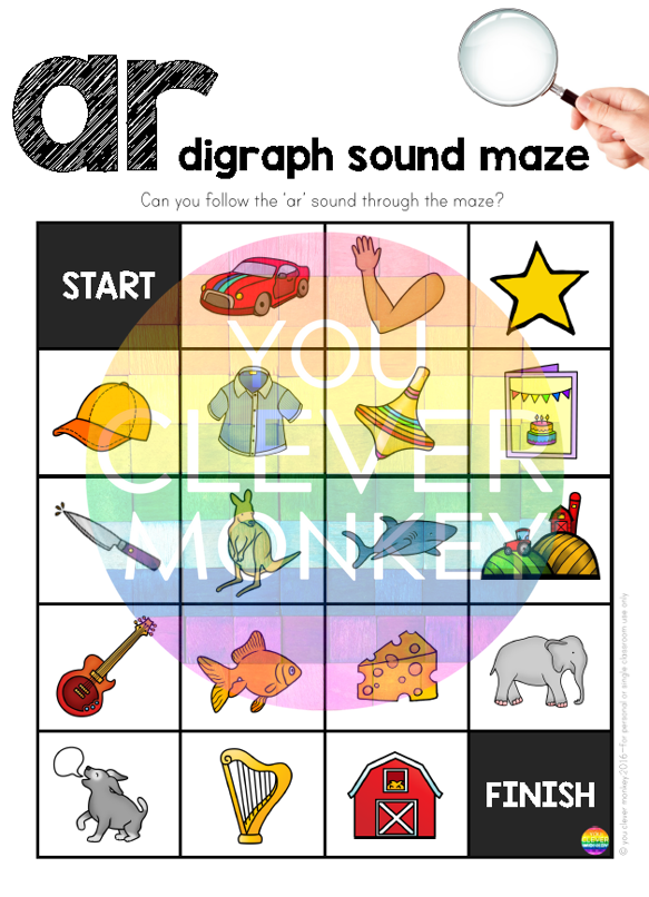 Digraph Sound Mazes + I Spy Games - Bossy 'R' Sound AR ER IR OR UR BUN ...