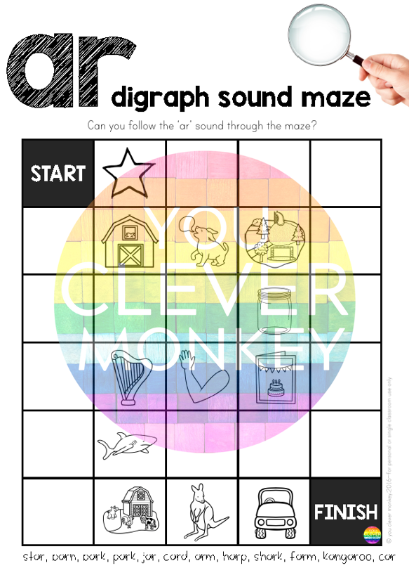 Digraph Sound Mazes + I Spy Games - Bossy 'R' Sound AR