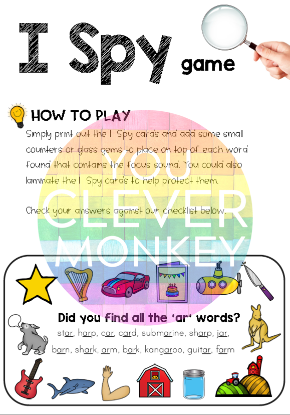 Digraph Sound Mazes + I Spy Games - Bossy 'R' Sound AR ER IR OR UR BUN ...