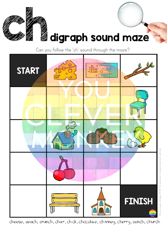 Digraph Sound Mazes + I Spy Games - CH Sound - classroom HQ