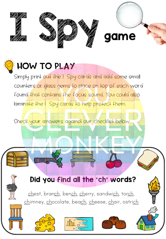 Digraph Sound Mazes + I Spy Games - CH Sound