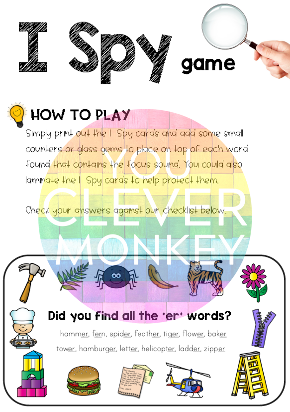 Digraph Sound Mazes + I Spy Games - Bossy 'R' Sound ER - classroom HQ