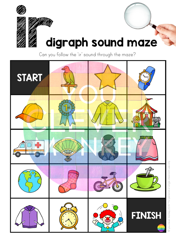 Digraph Sound Mazes + I Spy Games - Bossy 'R' Sound IR