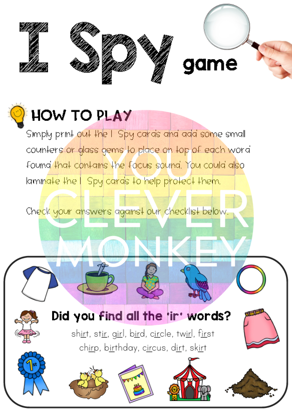 Digraph Sound Mazes + I Spy Games - Bossy 'R' Sound AR ER IR OR UR BUN ...