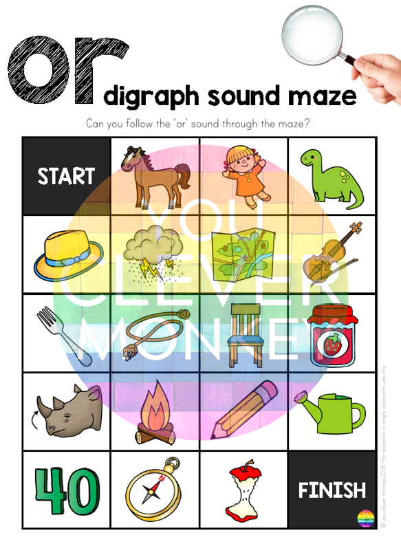 Digraph Sound Mazes + I Spy Games - Bossy 'R' Sound AR ER IR OR UR BUNDLE